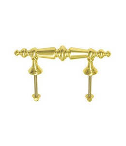 BÂTON de maréchal en laiton massif poli verni fabrication artisanale